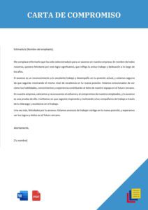 Carta de compromiso - Descarga en modelo Word y PDF